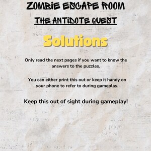 Printable Zombie Escape Room Game | Teen & Adult Party, Classroom ...