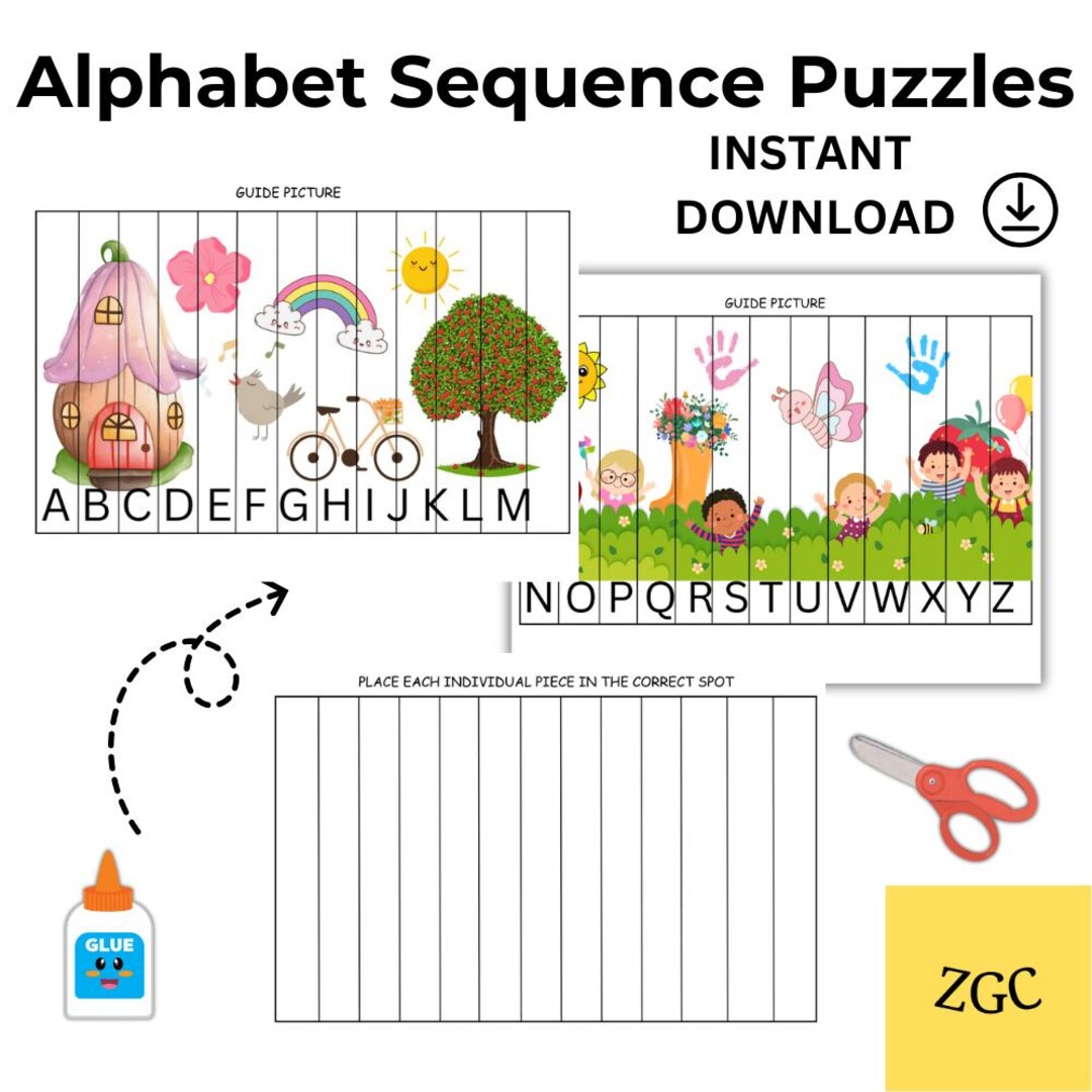 Alphabet Puzzle Strip Game | Spring ABC Order Activity | Printable ...