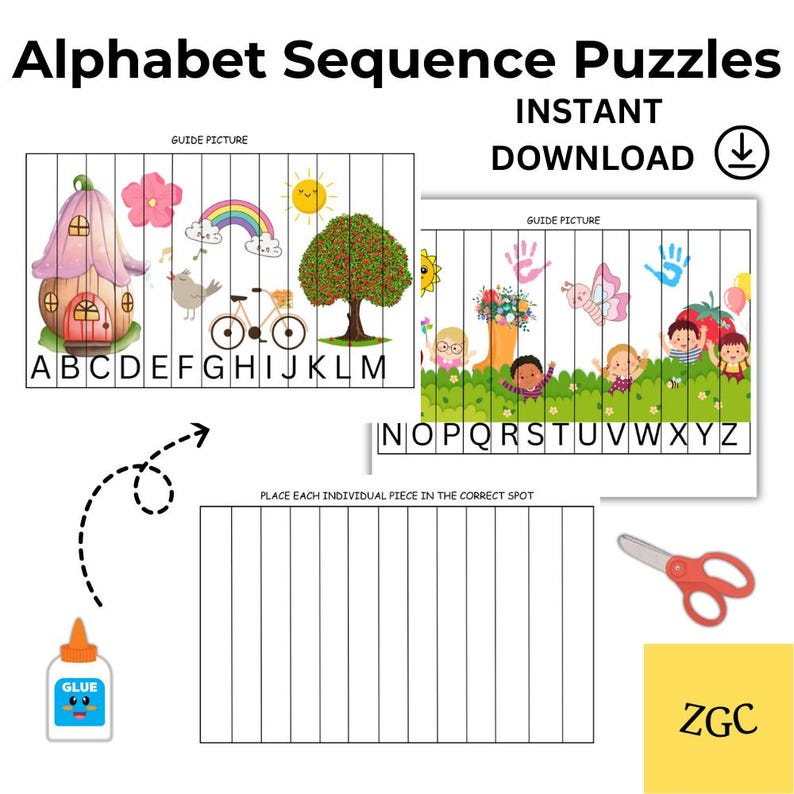 Alphabet Puzzle Strip Game | Spring ABC Order Activity | Printable ...