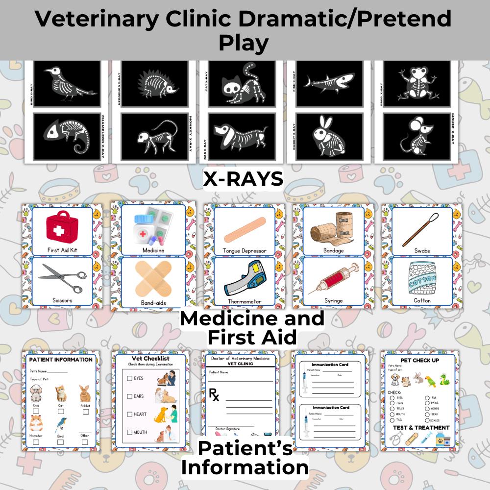 Printable Veterinary Clinic Cut Outs, Veterinarian Pretend Play Signs ...
