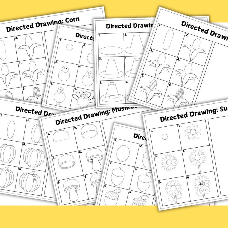 Printable Fall Directed Drawings, Early Learner Drawing Activity ...