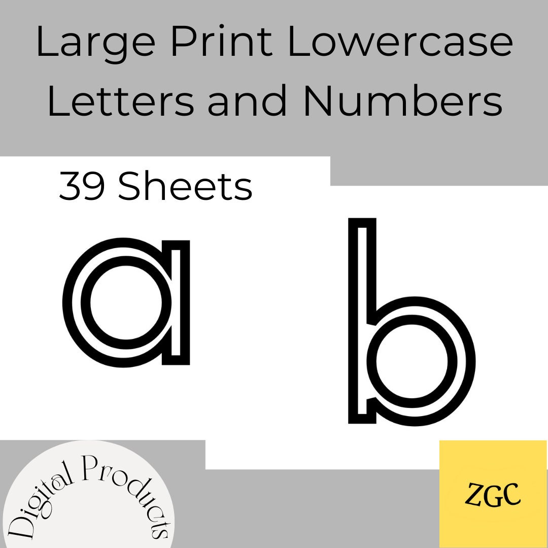 Printable Lowercase ABC and Numbers Prints, Lowercase Letters and ...