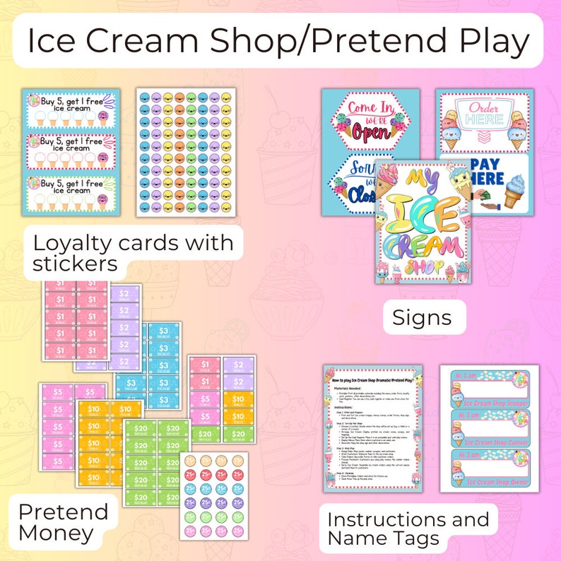 Ice Cream Shop Dramatic Play, Ice Cream Shop Pretend Play, Dramatic ...