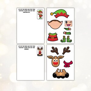 Printable Christmas Puzzle Craft Bundle for Kids, Cut and Paste ...