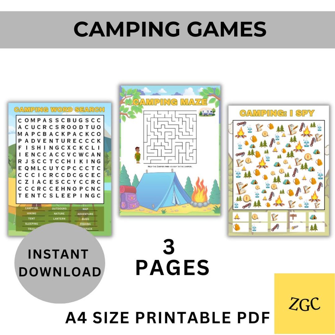 Camping Activity Pack for Kids | Printable Games & Puzzles | I Spy ...