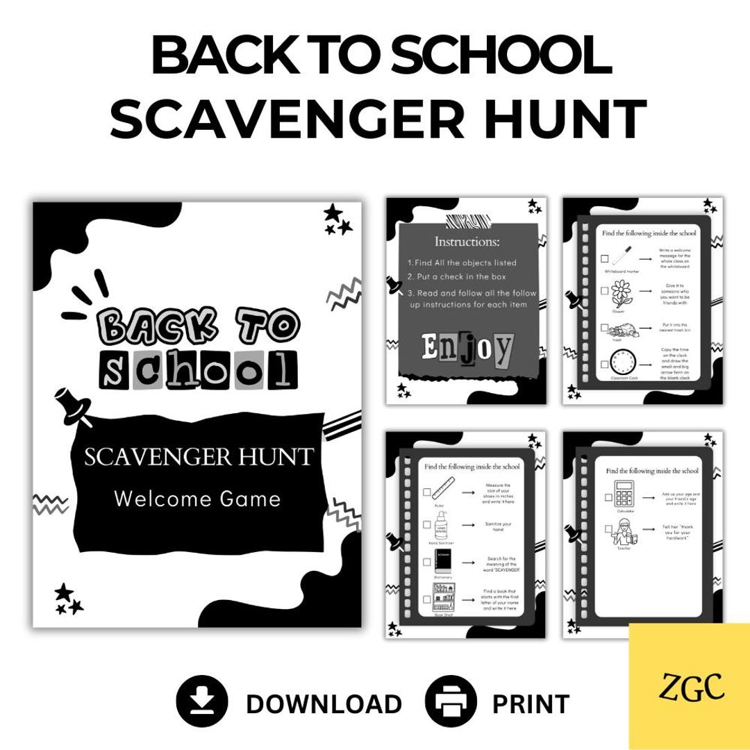 Back to School Scavenger Hunt Printable, Classroom Icebreaker Activity ...