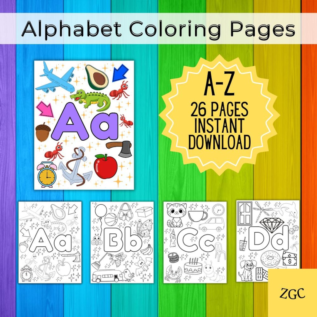 Alphabet Coloring Booklet, ABC Activity Sheets, Color the Alphabet, Abc ...