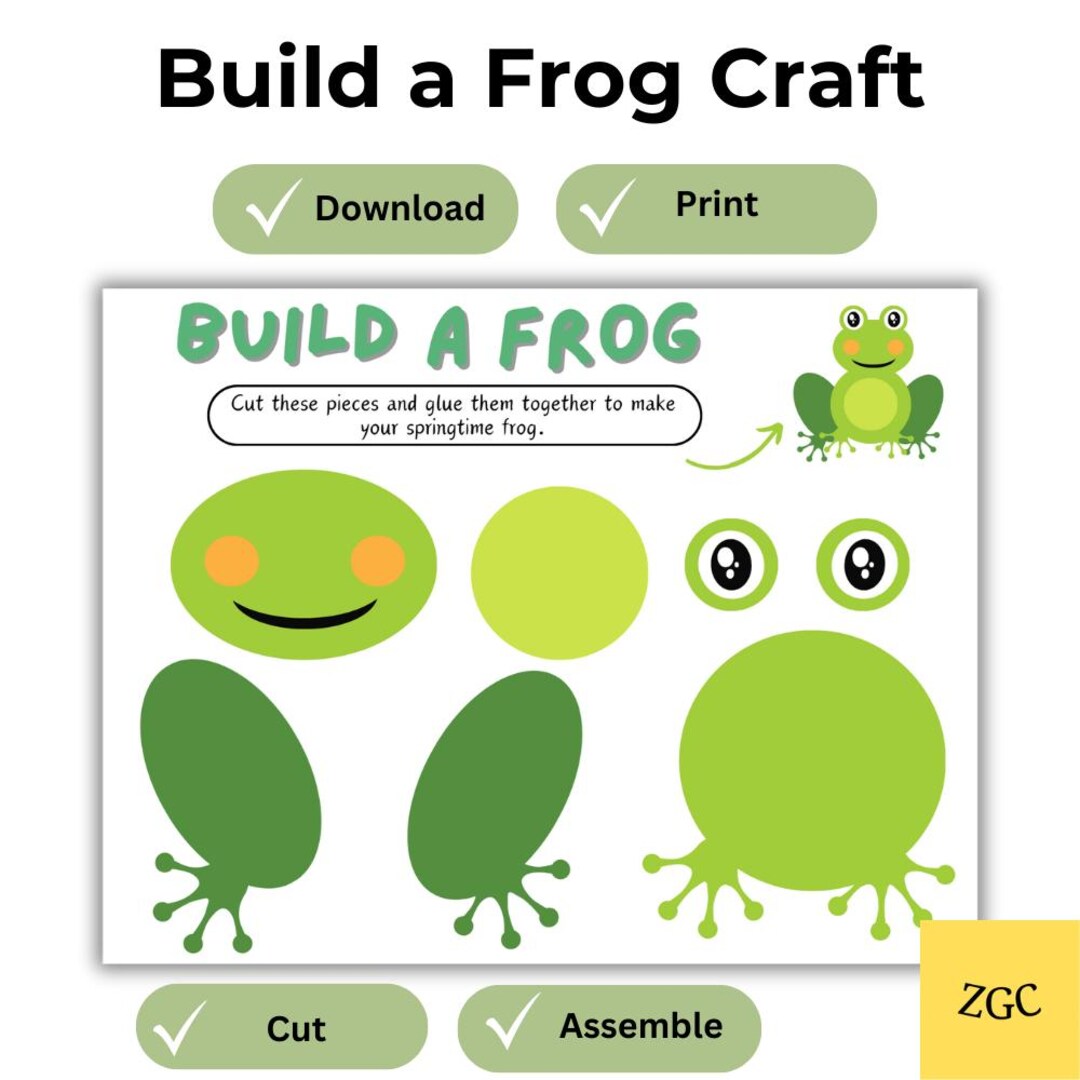 Build a Frog Craft - Spring Cut & Paste Activity - Fine Motor Skills ...