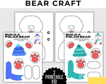 Build a Polar Bear Kids Craft Printable - Etsy