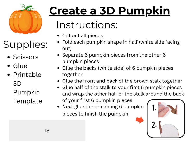 Printable 3D Pumpkin Craft for Kids | Fall & Halloween Paper Craft ...