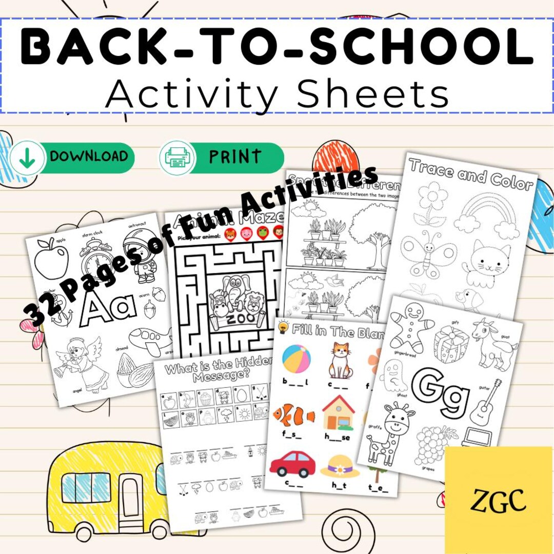 Kindergarten Alphabet Learning Bundle, Printable Early Learners ...