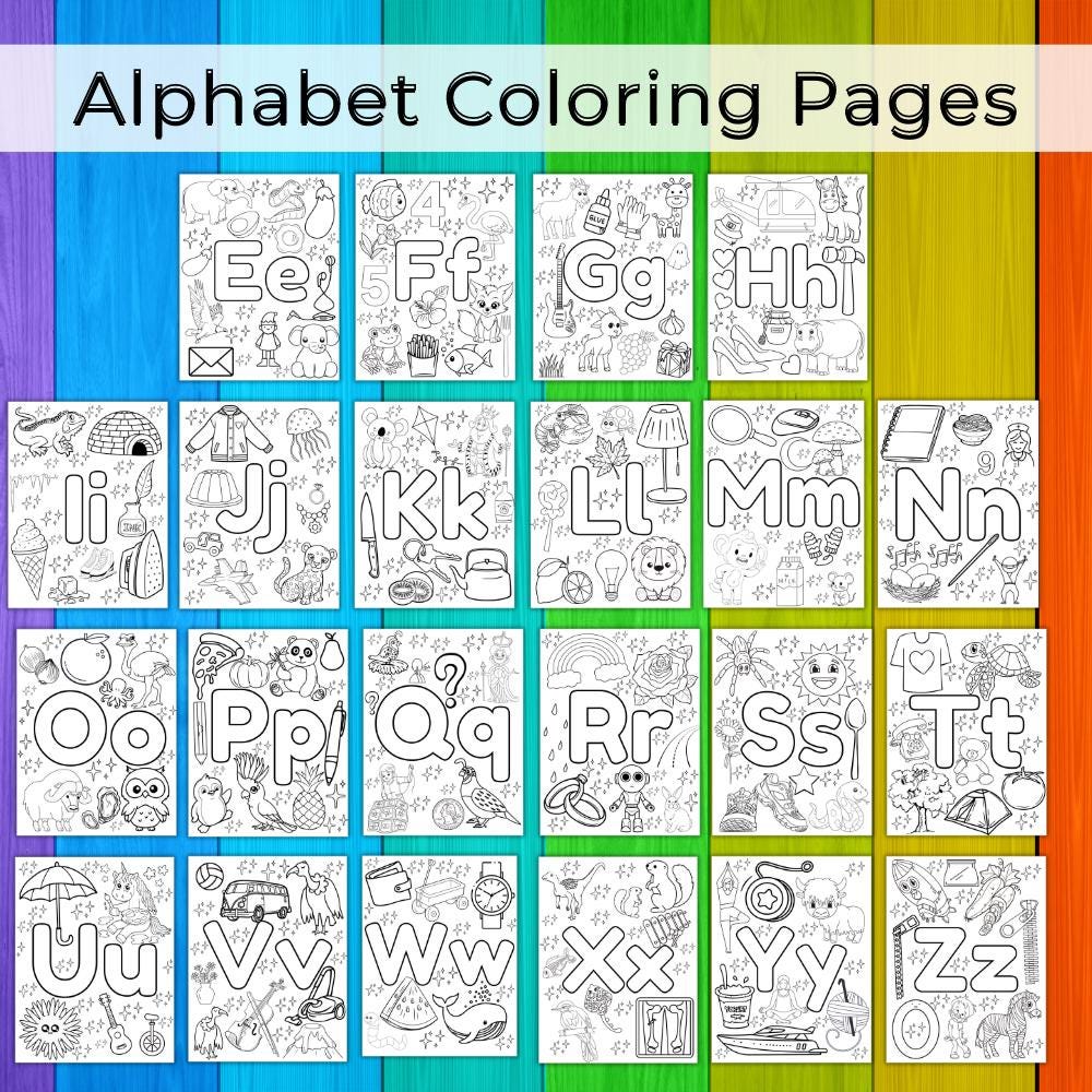 Alphabet Coloring Booklet, ABC Activity Sheets, Color the Alphabet, Abc ...
