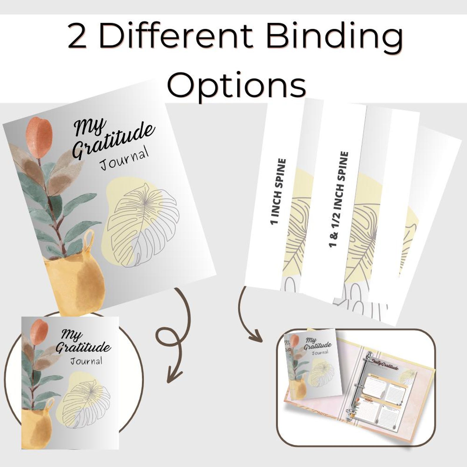 Gratitude Journal or Binder, Printable Gratitude Workbook, Goal Planner ...