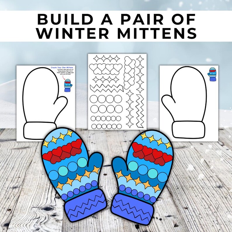 Build Your Own Winter Mittens | Printable Paper Craft for Kids | Winter ...
