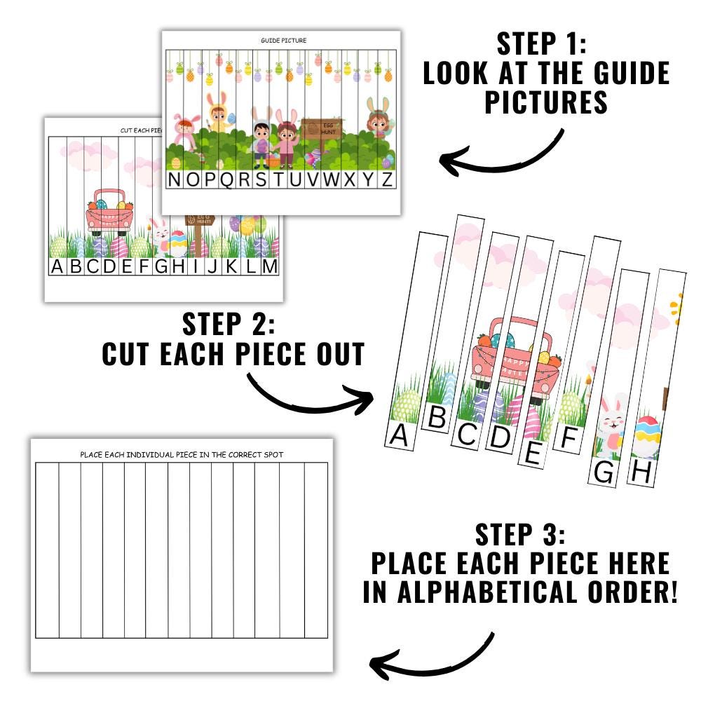 Easter ABC Order Puzzle Printable | Alphabet Sequencing Activity ...