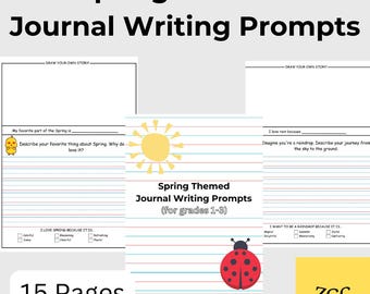 Spring Writing Prompts for Kids | Printable Journal Pages | Fun ...