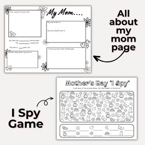 Mother's Day Printable Bundle | Coloring Cards, Bookmarks & Placemats ...