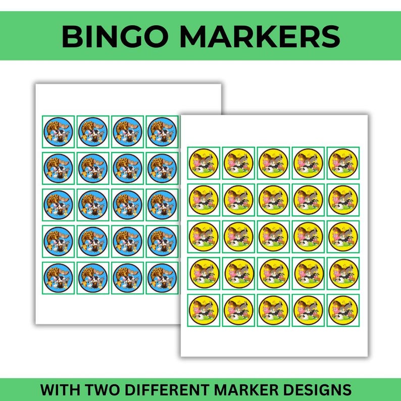 Printable Animals Bingo Game, Fun Animal Activity for Kids, Classroom ...