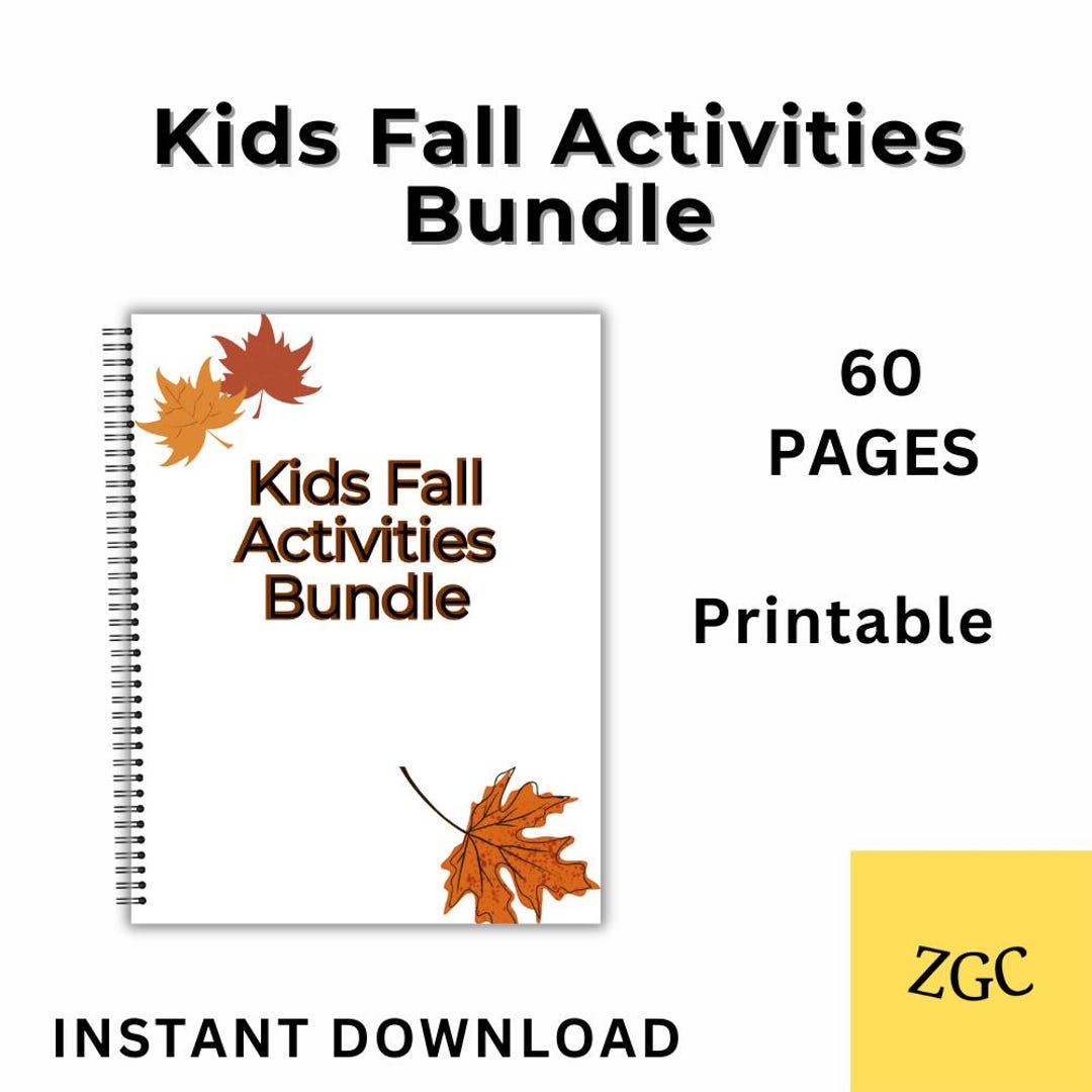 Printable Fall Preschool Kids Activities, Fall Activity Booklet for ...
