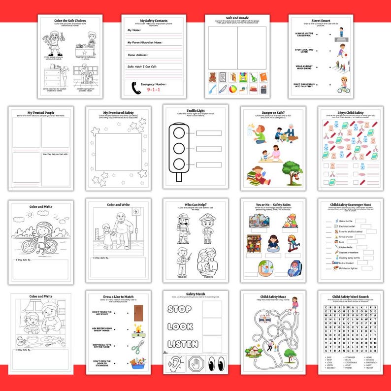 Printable Child Safety Worksheets, Digital Safety Activities for Kids ...