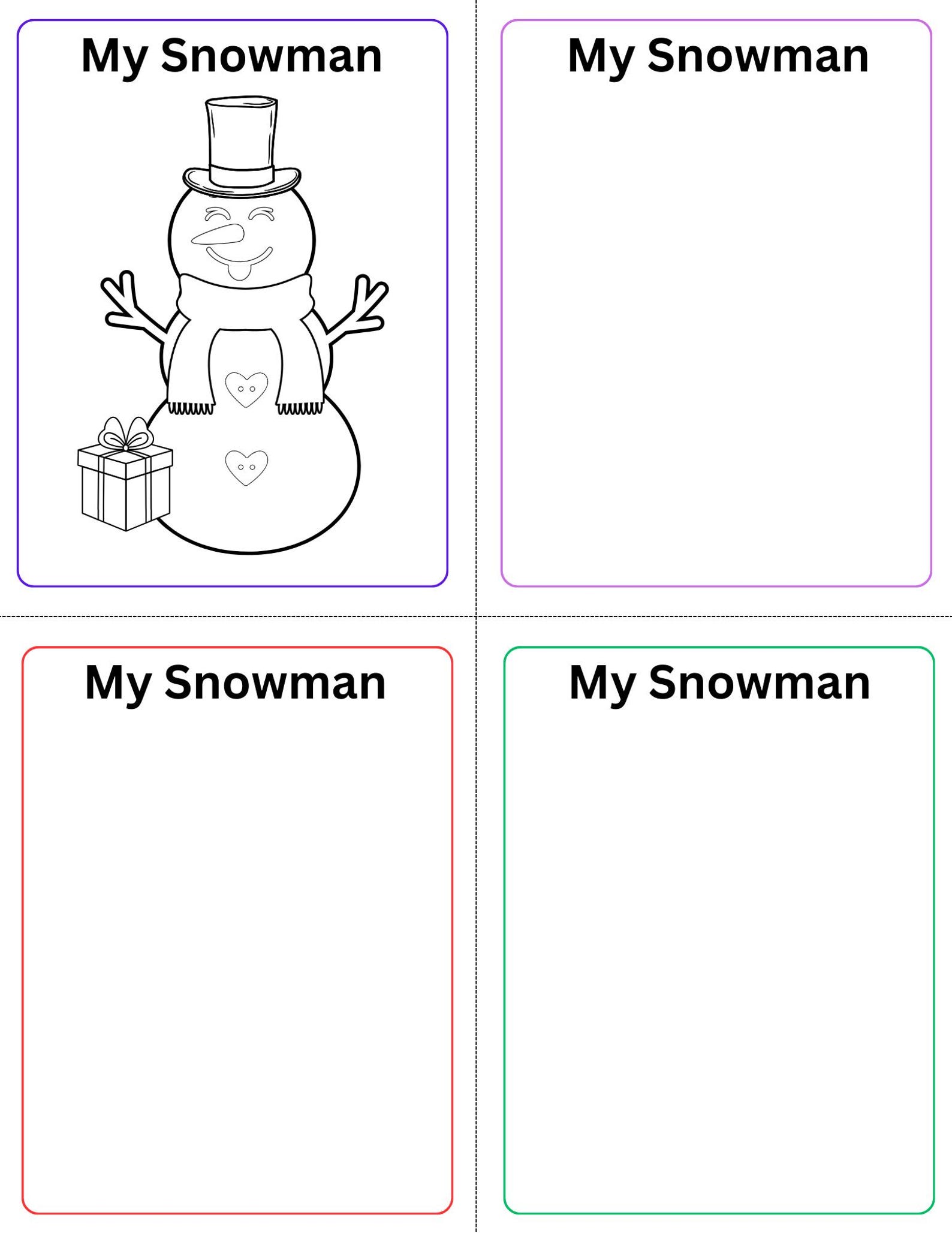 Roll and Draw a Snowman Game – Fun Winter Printable for Kids, Fine ...
