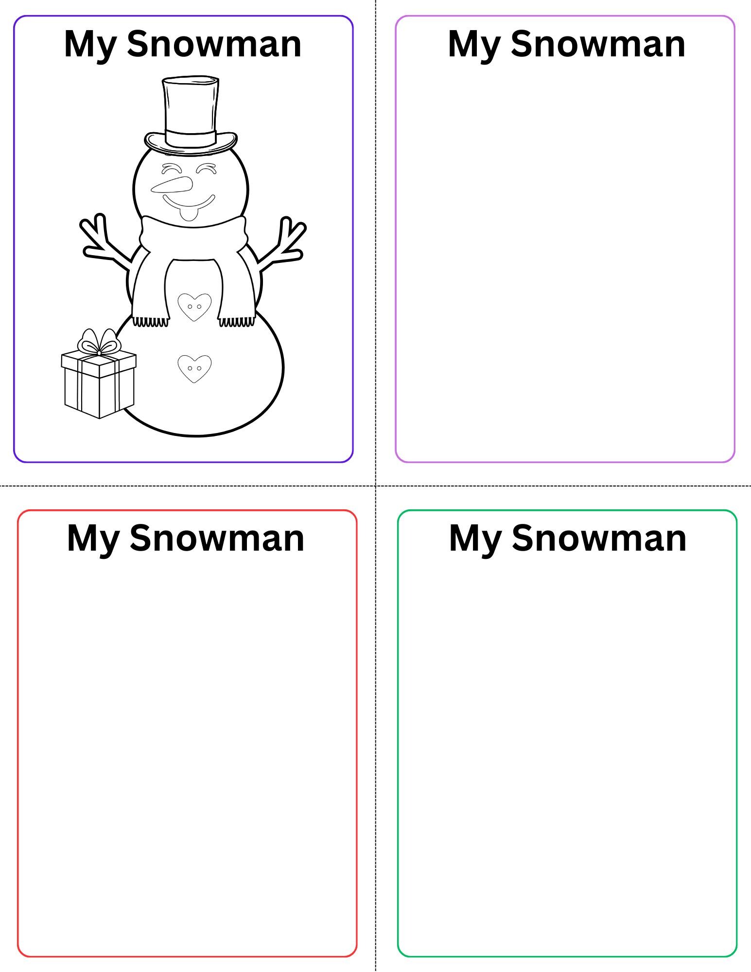 Printable Draw A Snowman Game, Roll A Dice Snowman Creation, Winter ...