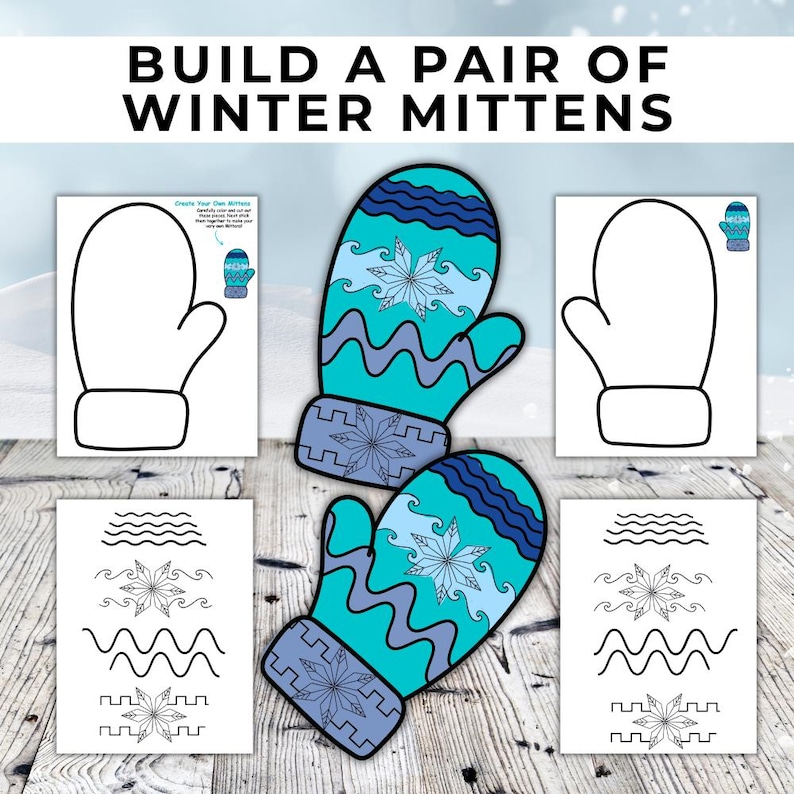 Build Your Own Winter Mittens | Printable Paper Craft for Kids | Winter ...