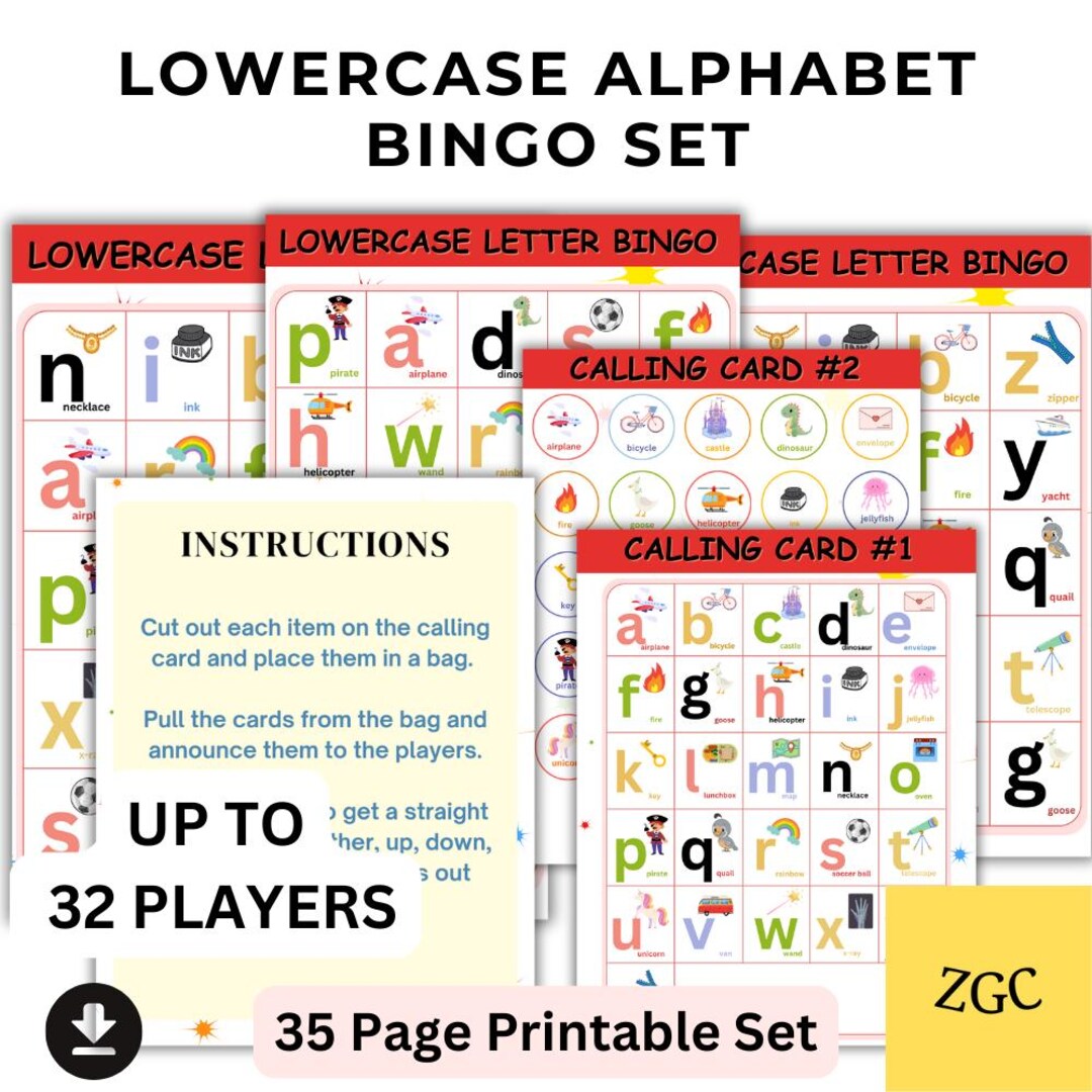Lowercase Alphabet Bingo Game | Printable Kids Learning Activity ...