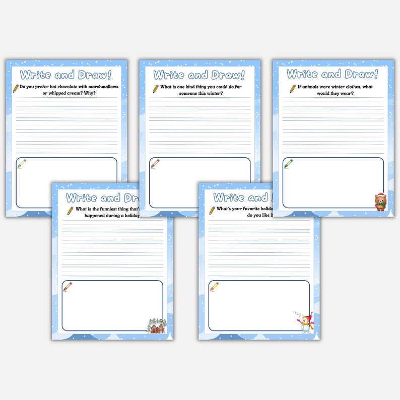 Winter Writing Prompts for Kids, Printable Journal Writing Activity ...