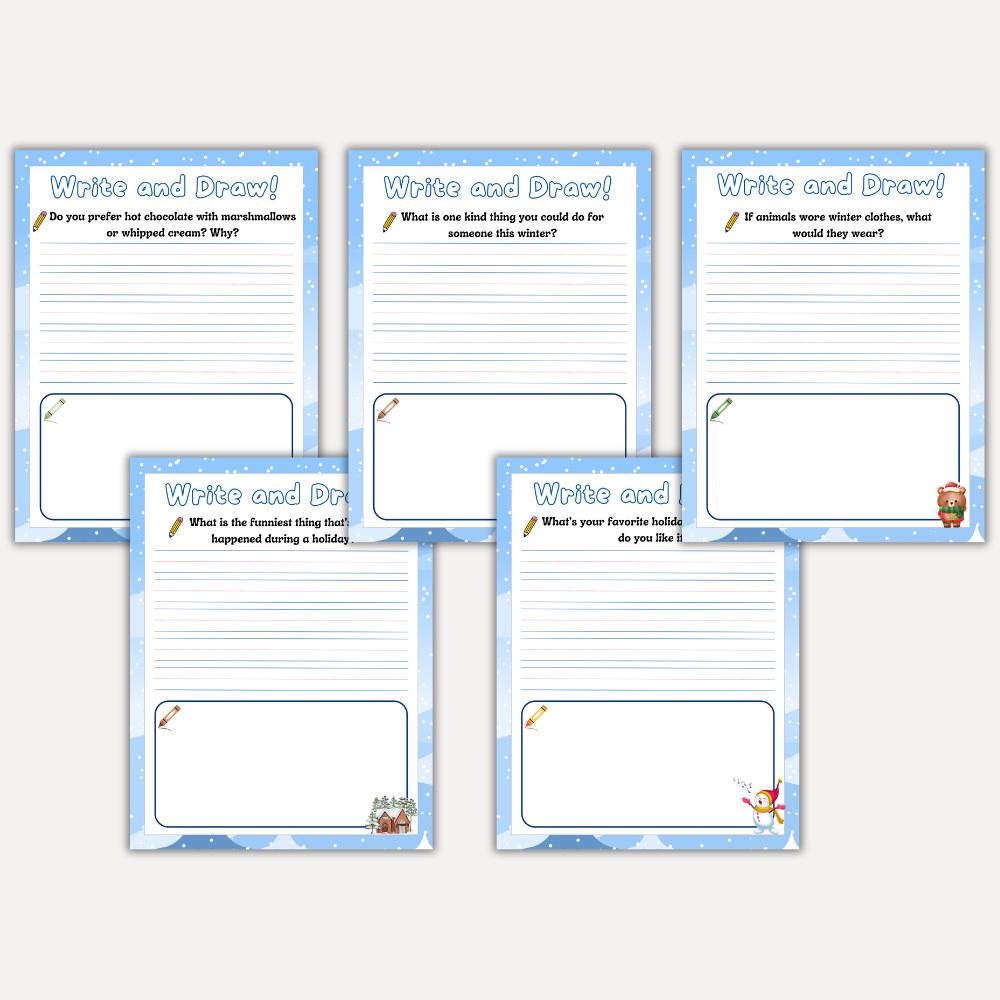 Winter Writing Prompts for Kids, Printable Journal Writing Activity ...