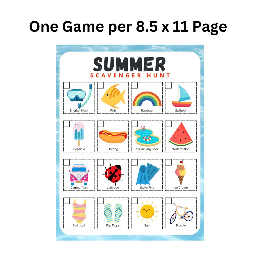 Summer Scavenger Hunt Printable Cards | End of Year Student Gift ...