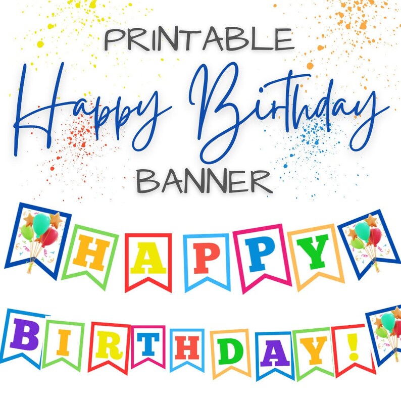 Happy Birthday Banner, Classroom Birthday for Teachers, Colorful Happy ...