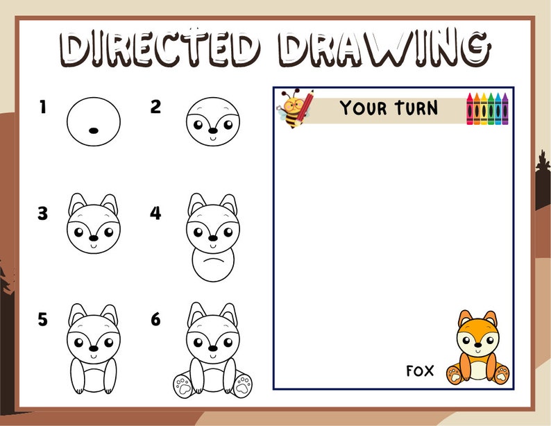 Printable Learn to Draw Woodland Animals, Early Learner Art Activity ...