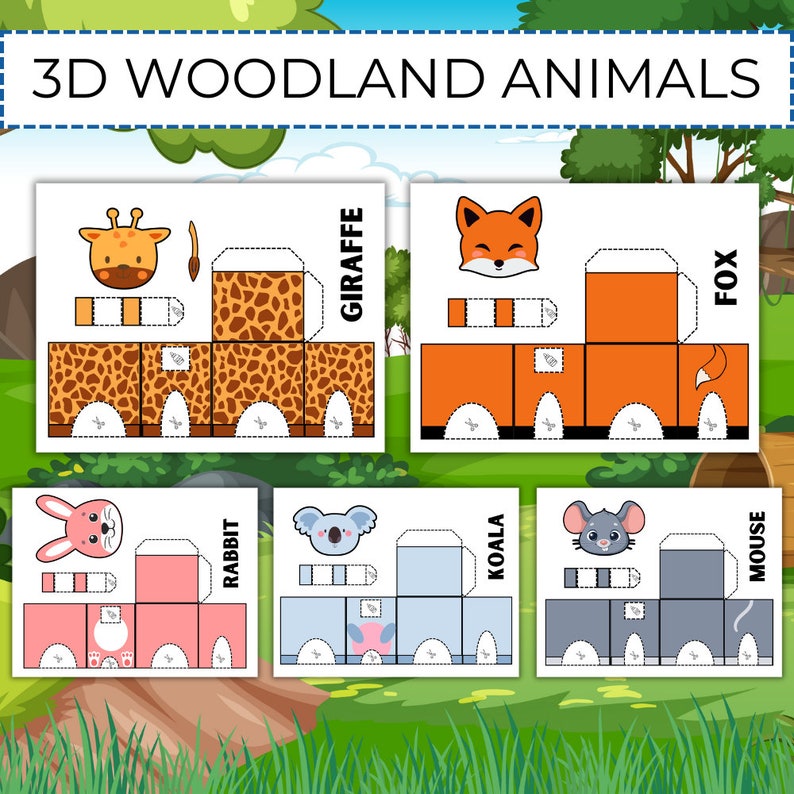 3D Woodland Animals Craft, DIY Animal Art, Early Learner 3D Craft ...