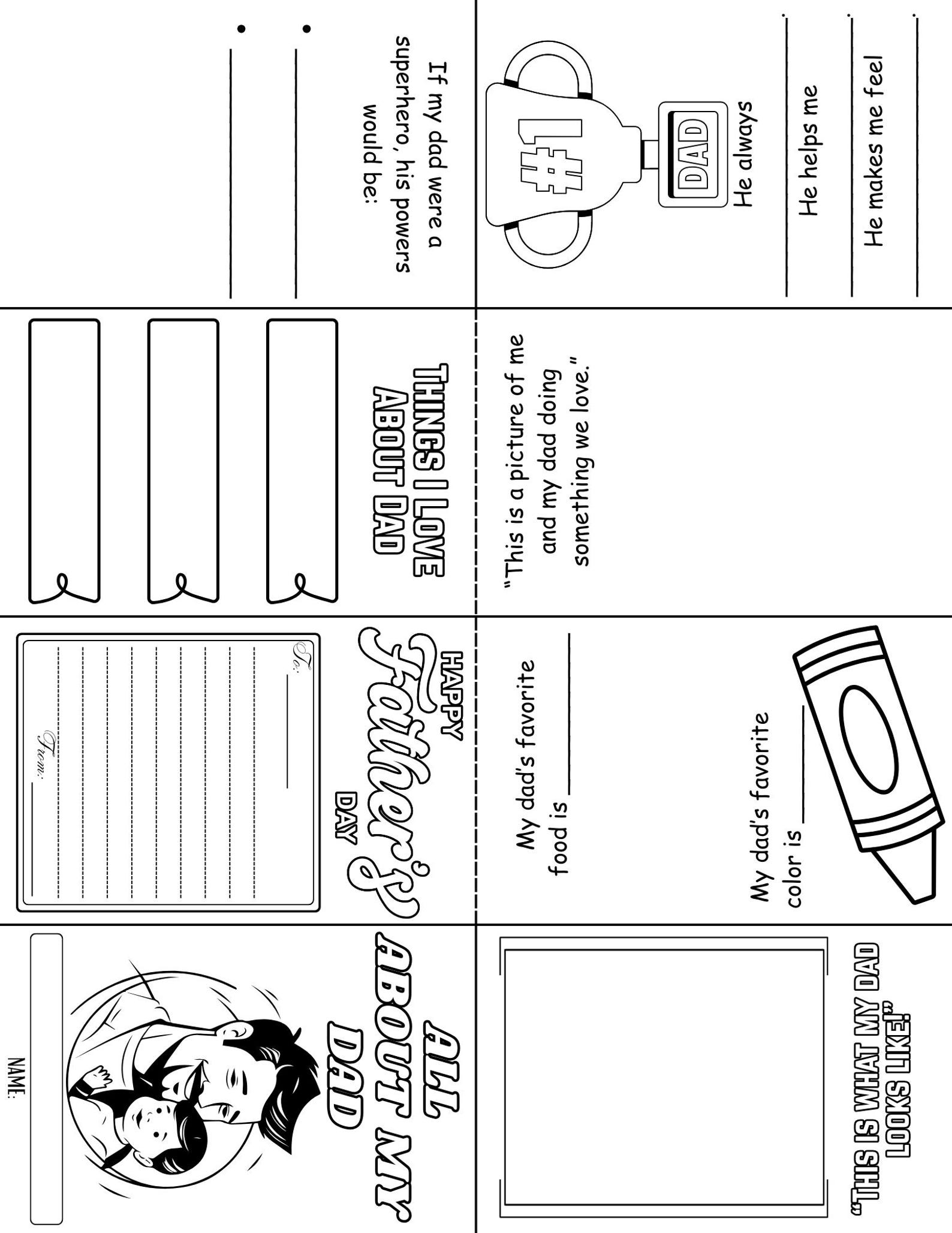 Father's Day Mini Book, Kids Fill-in Gift (instant PDF Download) - Etsy