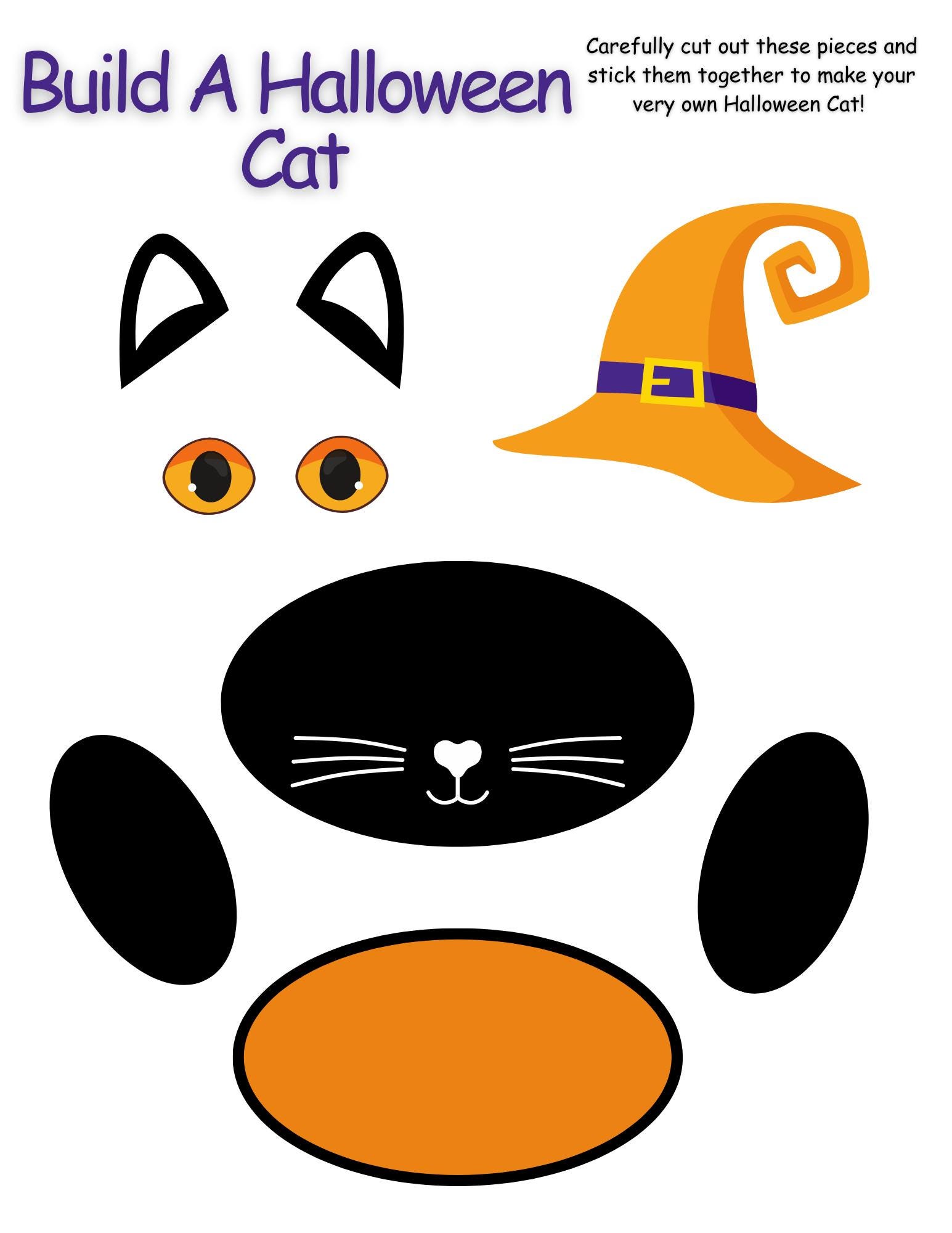 Build a Halloween Cat Printable, Halloween Kids Craft, October Craft ...