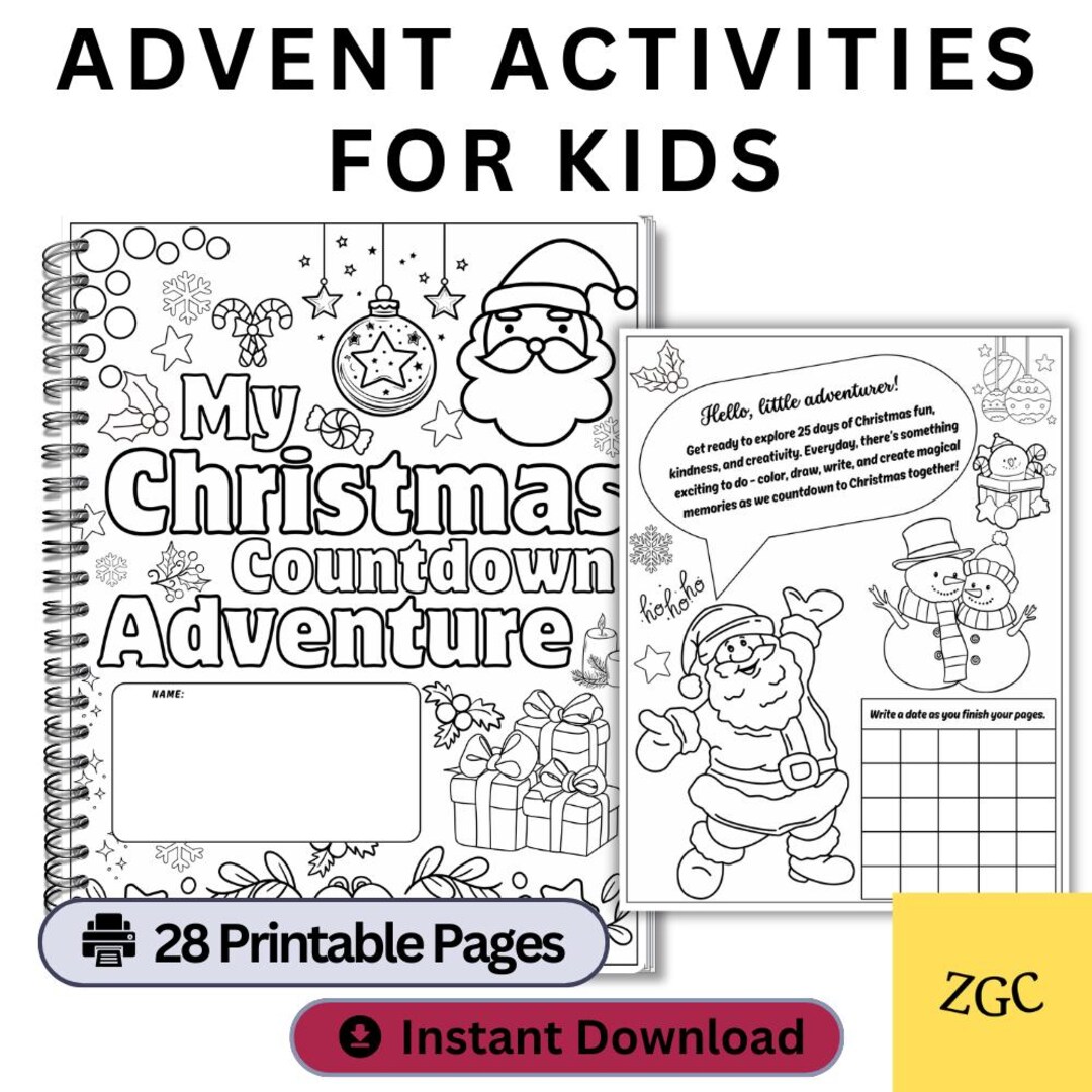 Printable Advent Activities for Early Learners, Kids Advent Treasure ...