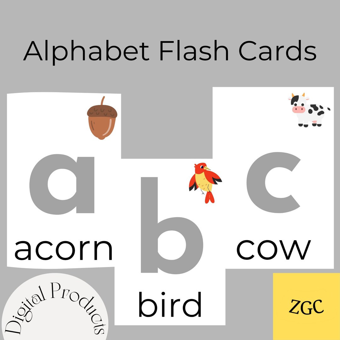 ABC Printable Flash Cards, Homeschooling Alphabet Resource, Classroom Nursery Decor, Toddlers ...