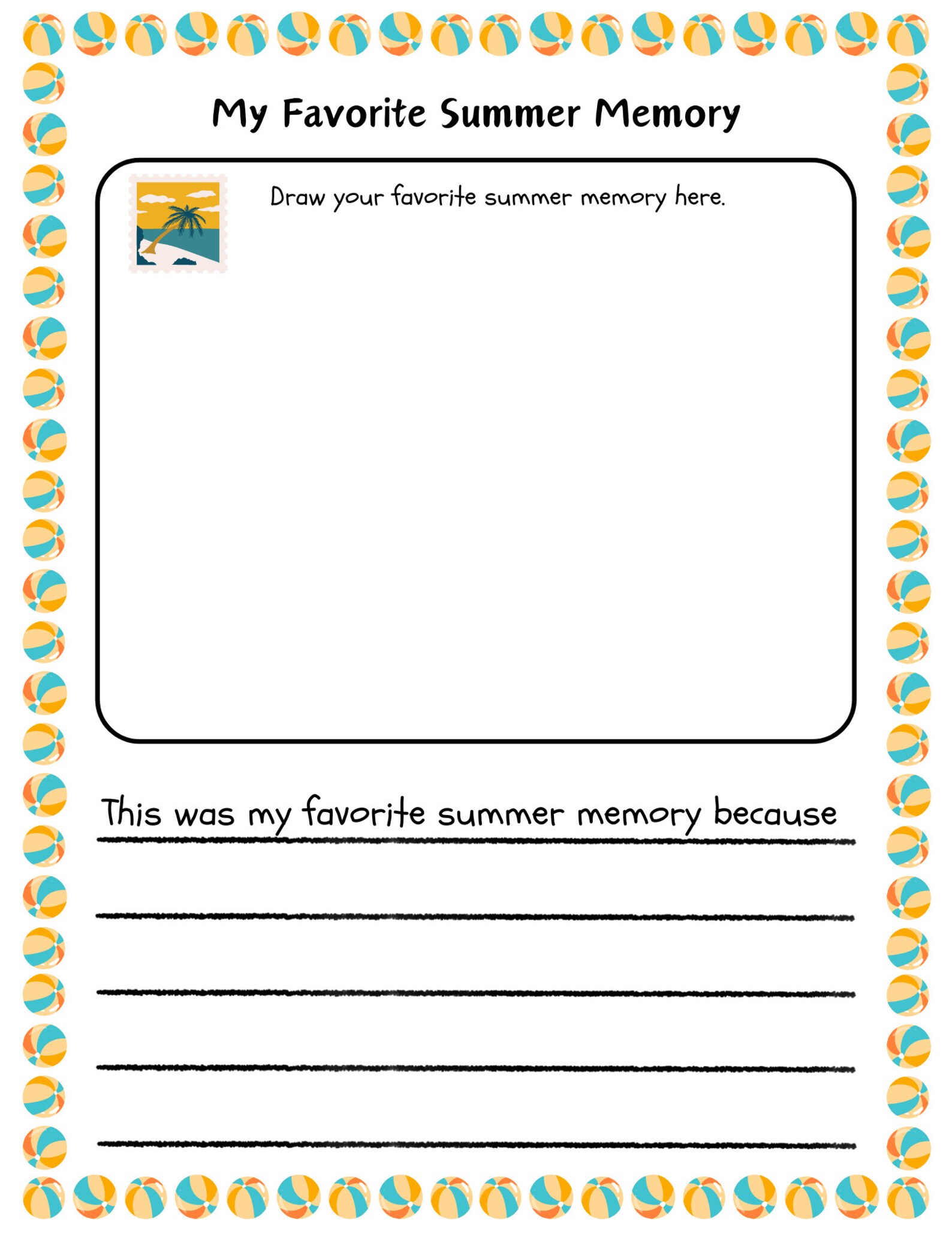 Kids Summer Writing Prompts, Primary Summer School Activities, Journal ...