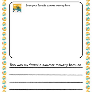 Kids Summer Writing Prompts, Primary Summer School Activities, Journal ...