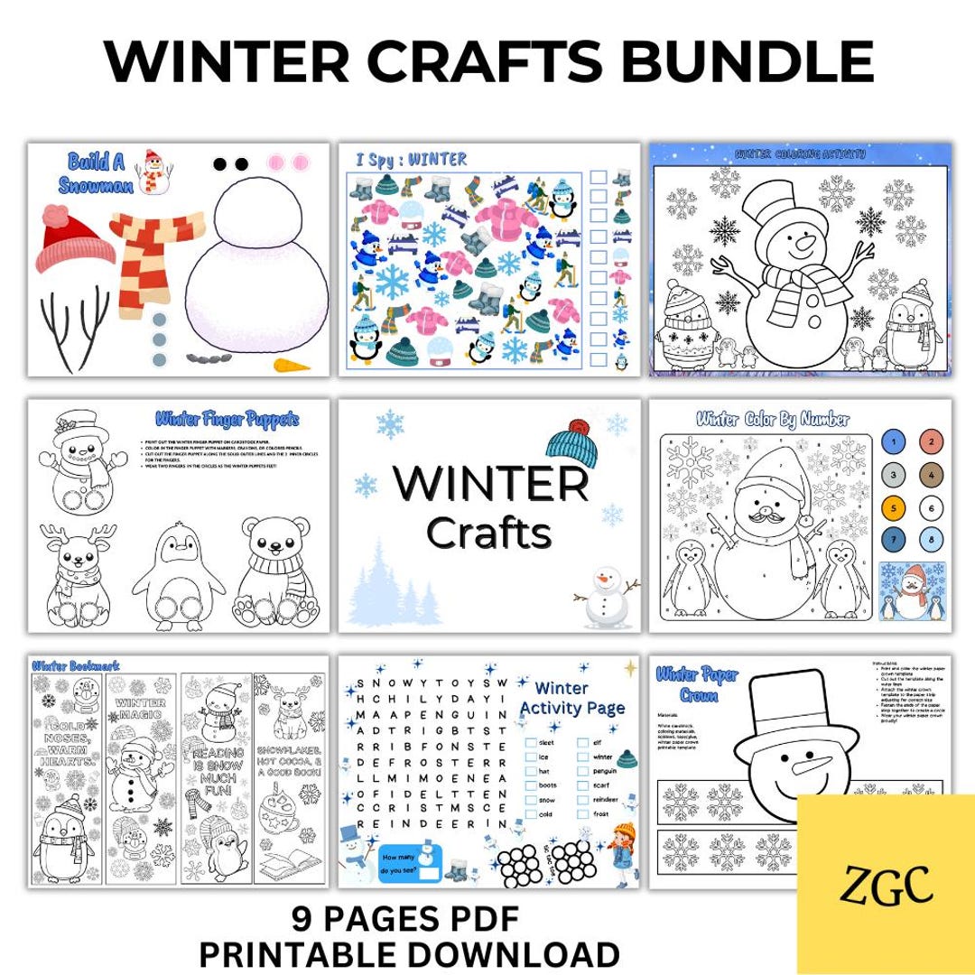Winter Themed Kids Craft | Printable Snowman & Mittens | Fun Seasonal ...