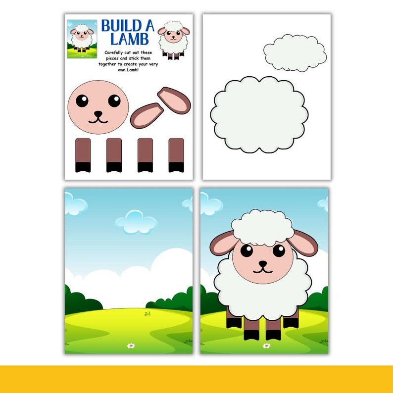 Build a Lamb Craft Printable | Easter Sheep Craft for Kids | Spring ...