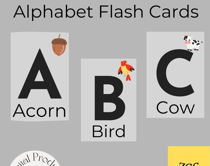 Printable Alphabet Flash Cards for Toddlers, Preschool ABC Learning ...