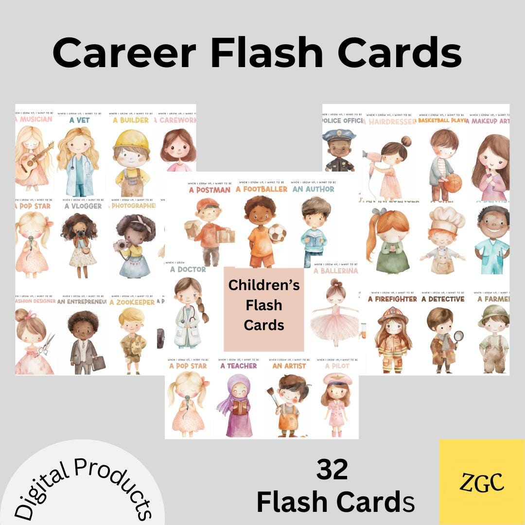 When I Grow up Flash Cards | Printable Career Exploration | Kids ...