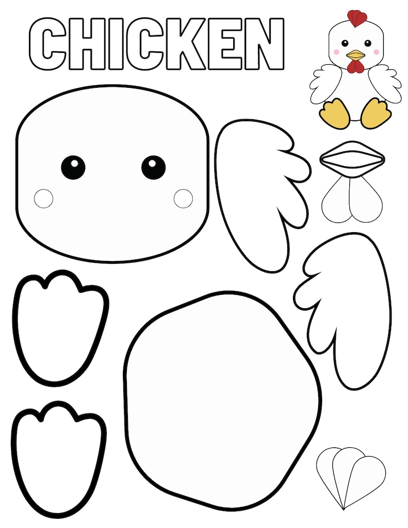 Printable Animal Crafts for Kids, Color Cut and Paste Activities, 15 ...