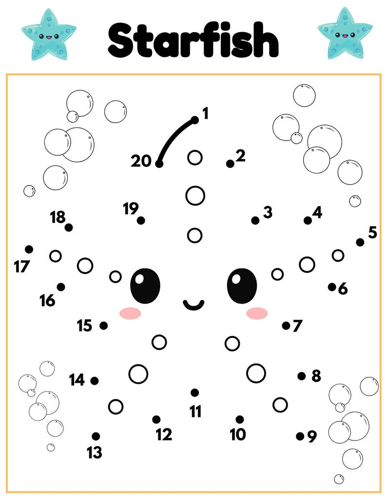 Sea Life Dot to Dot Printable for Kids | Ocean Animal Connect the Dots ...