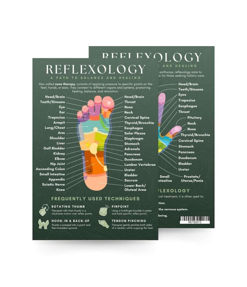 Reflexology Quickstudy Guide PDF | Foot and Hand Chart for Healing ...