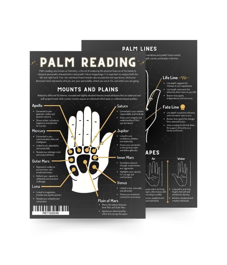 Palm Reading Quickstudy Guide PDF | Learn Palmistry, Hand Shapes ...