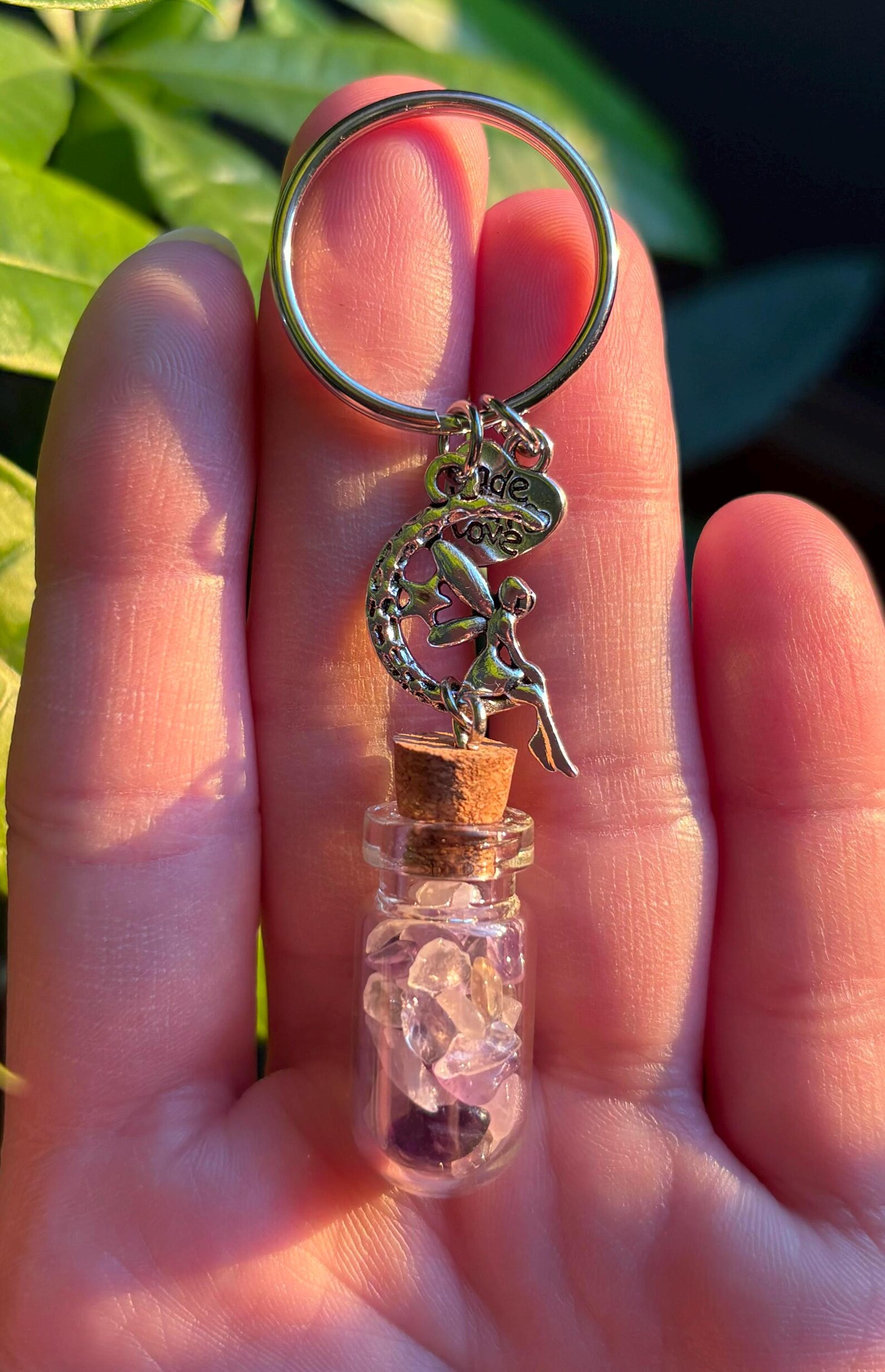 Fairy Gemstone Keychain, Fairy Crystal Keychain, Crystal Jar Keychain ...