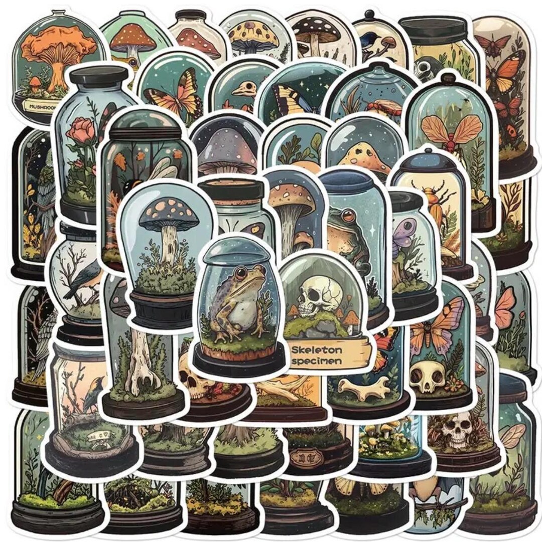 Forest Specimen Sticker Pack | 50 Vintage Nature Stickers | Mushrooms ...